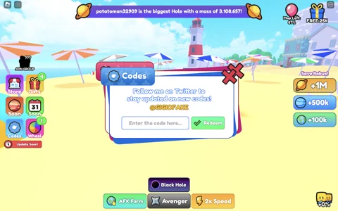 Black Hole Simulator Codes (March 2024) | EarlyGame