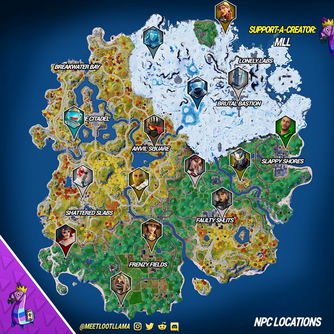 Alle NPC Charakter Locations In Fortnite Chapter 4 EarlyGame
