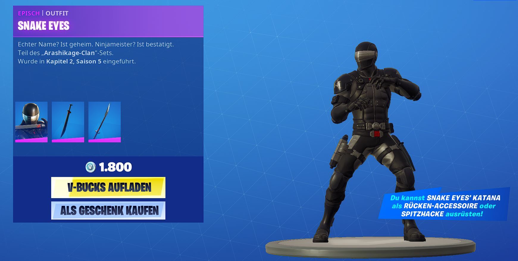 Fortnite Snake Eyes Skin Will Also Become Real-Life G.I.… | EarlyGame